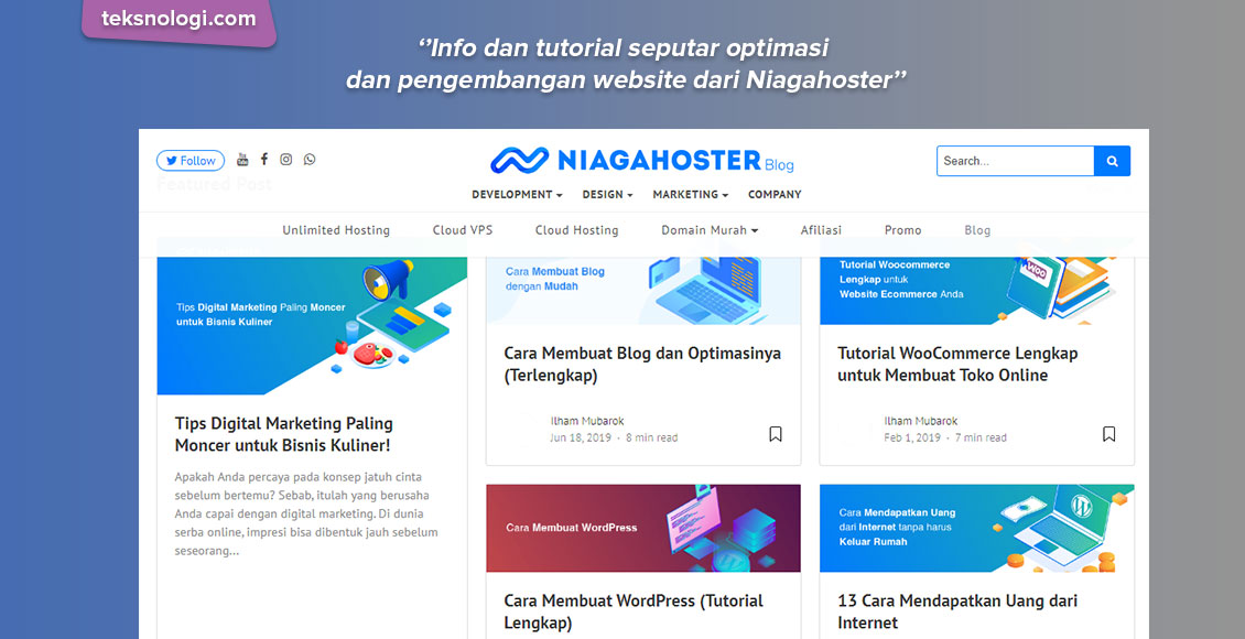Review Niagahoster, Shared Hosting Wordpress Murah yang Aksesnya Cepat - Teksnologi