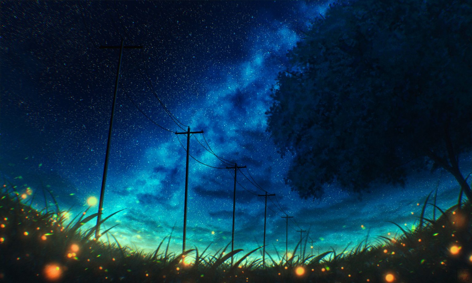 Download Wallpaper Anime Suasana Langit Malam Cocok Untuk Tema Dark ...